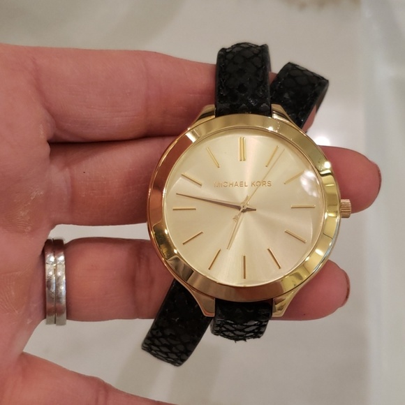 Michael Kors | Accessories | Michael Kors Leather Double Wrap Watch ...